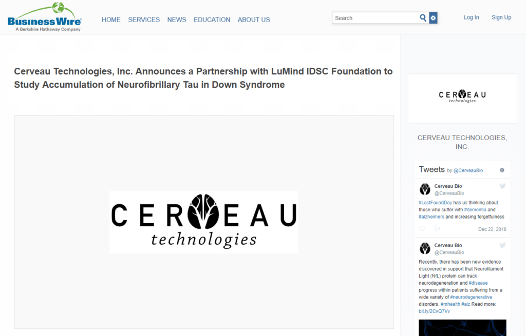 Cerveau Technologies, Inc. Announces Partnership with LuMind IDSC to ...
